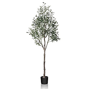 OAKRED Artificial Olive Tree,6FT Tall Fake Plant Faux Olive Plants for Indoor,Natural Fake Tree,Artificial Silk Plants for Office Home Living Room Floor Patio Greening Porch Decor,Set of 1