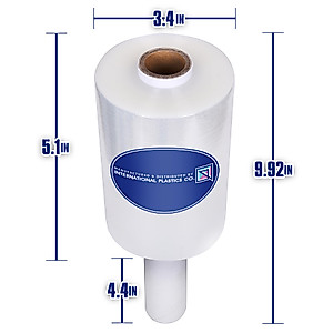 International Plastics (R) Industrial Mini Stretch Wrap Film with Handle 5" 1000 ft 80 Gauge for Pallet Wrap, Moving Supplies Stretch Wrap & Shrink Wrap Cling Packaging Heavy Duty (2)