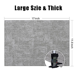 Homaxy Faux Leather Heat Resistant Placemats for Dining Table Set of 6, Waterproof Wipeable Washable PU Table Mats, Easy to Clean Anti-Slip Place Mats, 11.8" x 17", Light Grey