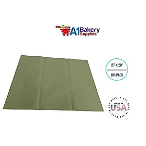 Sage Green Light Olive Bulk Tissue Paper 15 Inch x 20 Inch - 100 Sheets Premium Quality Gift wrap Tissue Paper Made in USA
