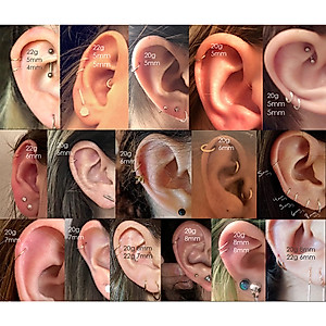 Small Cartilage Hoop Earrings for Women/Men, Thin Piercing Hoop Ring for Helix, Tragus, Conch, Nose (1 Pair 7mm,22g,14K Gold Filled)