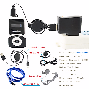 EXMAX® ATG-100R 195mHz Receiver Earphone for Wireless Tour Guide System ATG-100T Transmitter Church Translation Simultaneous Interpretation Teaching Conference Travel (Only 1 Receiver)