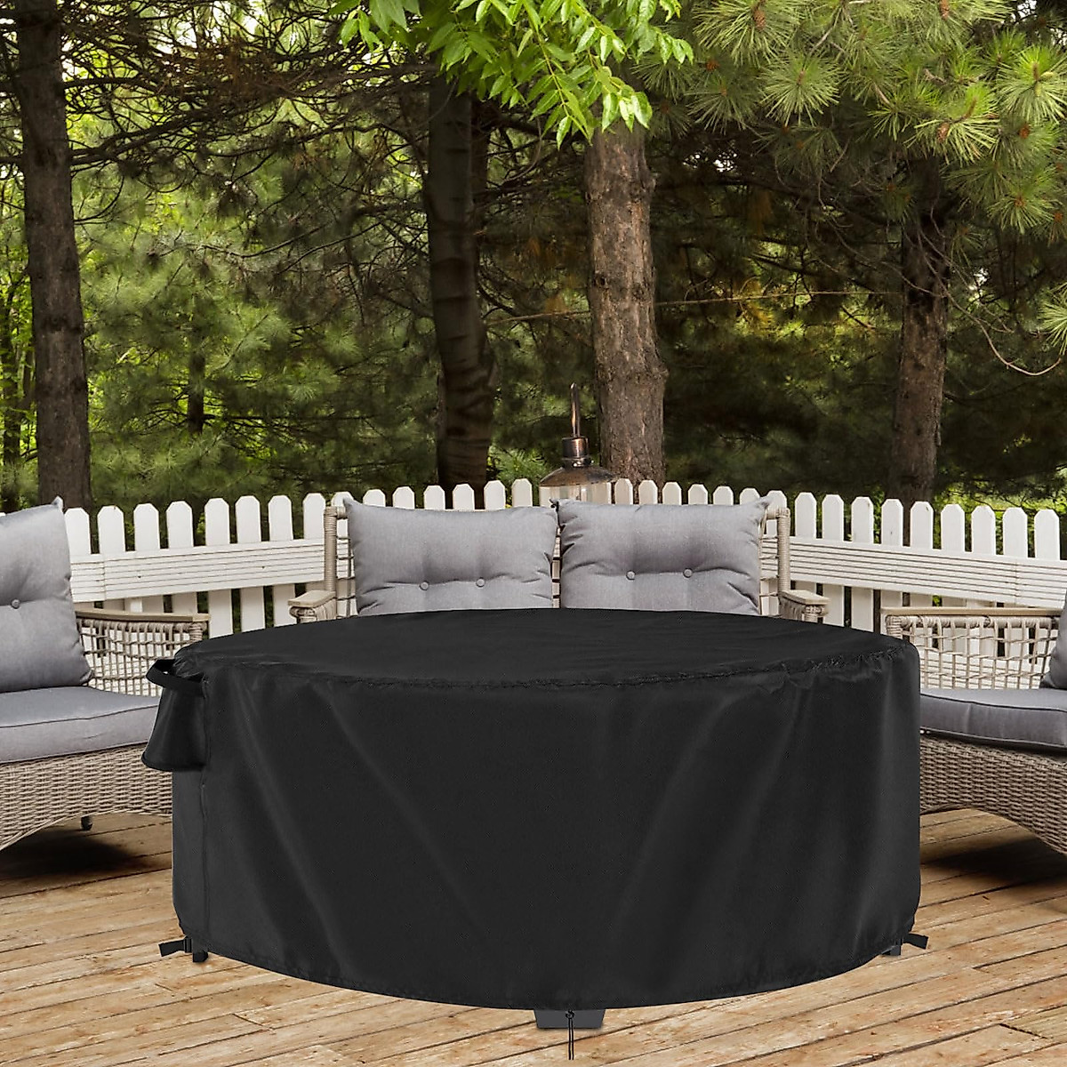 Jungda Outdoor Round Coffee Table Cover 42 Inch,Waterproof Patio Round Table Covers,Heavy Duty Outdoor Furniture Cover - 42 x 18 Inch