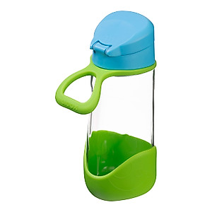 b.box 15oz Sport Spout Bottle: Kids Water Bottle with Durable Tritan. Silicone Spout with Flip Top Lid, Leak Proof, Spill Proof, BPA Free (Ocean Breeze, 15 oz)