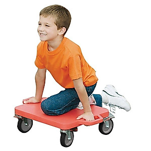Spectrum 12" All Surface Scooter. 3" Rubberized Wheels for Smooth Cruising Indoors or Out. 12" Square Base with Handles to Protect Hands. Set of 6 Different Colored Scooters.