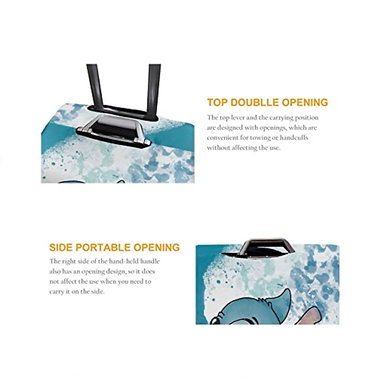 ISUNIET Travel Suitcase Protective Cover Trunk Case Washable Elastic Luggage Cover Fits 18"-32" Suitcase Protector Baggage With Concealed Zipper Gifts for Women Girls Cute 18 Medium