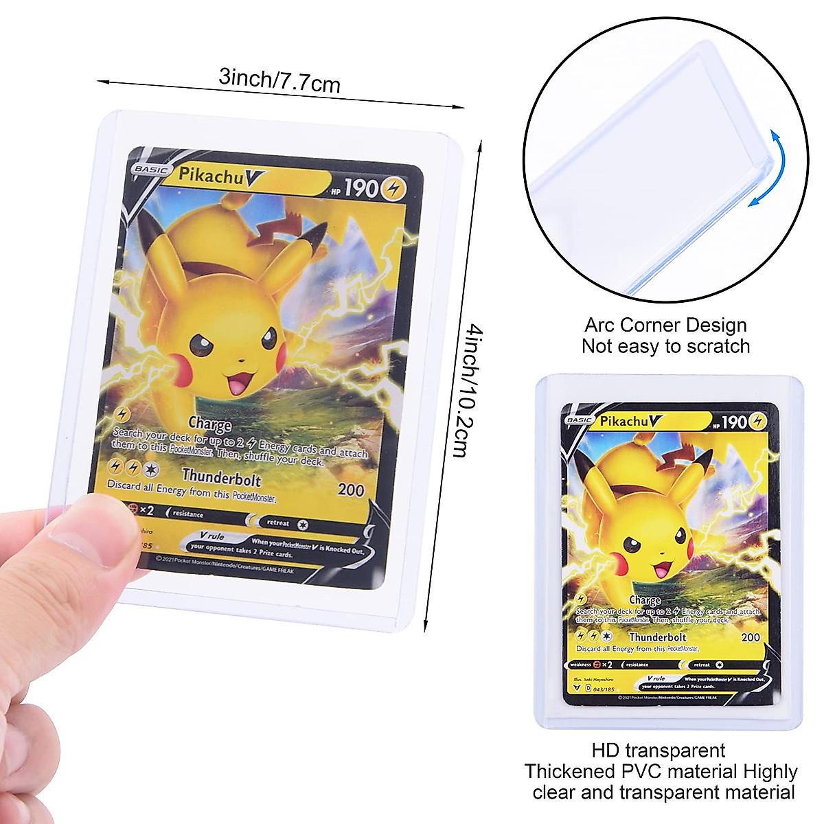 Cingfanlu 100 Pack 3" x 4" Toploaders Semi-Rigid Card, Penny Sleeves Bundle for Trading and Sports Cards, PSA BGS CSG SGC Baseball Plastic Card Photocard Protector，Standard Size Perfect for Grading