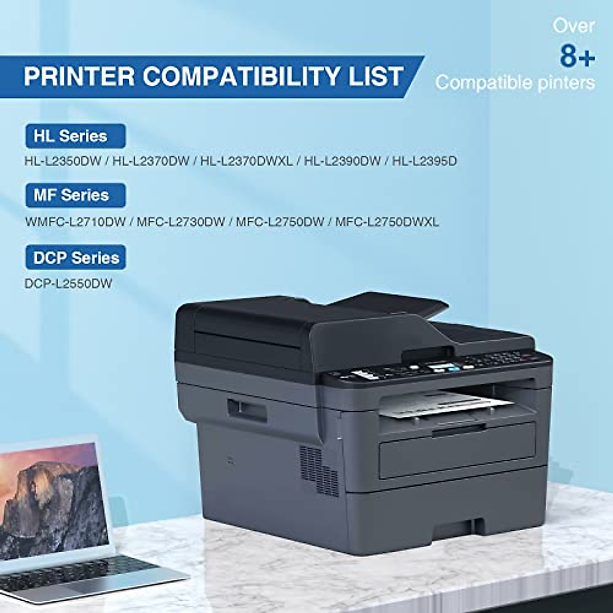 TOKYOINK TN760 Toner Cartridge Compatible Replacement for Brother TN760 TN-760 TN730 TN-730 for MFC-L2710DW MFC-L2750DW HL-L2370DW HL-L2395DW DCP-L2550DW HL-L2350DW Printer Toner Cartridges(4 Pack)