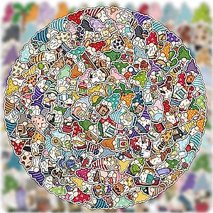 100pcs Gnome Stickers Vinyl Waterproof Stickers for Laptop, Water Bottle, Skateboard, Gnome Party Favors Gnome Decals Gifts, Scrapbooking, Guitar - Fun for Kids, Teens, Adults