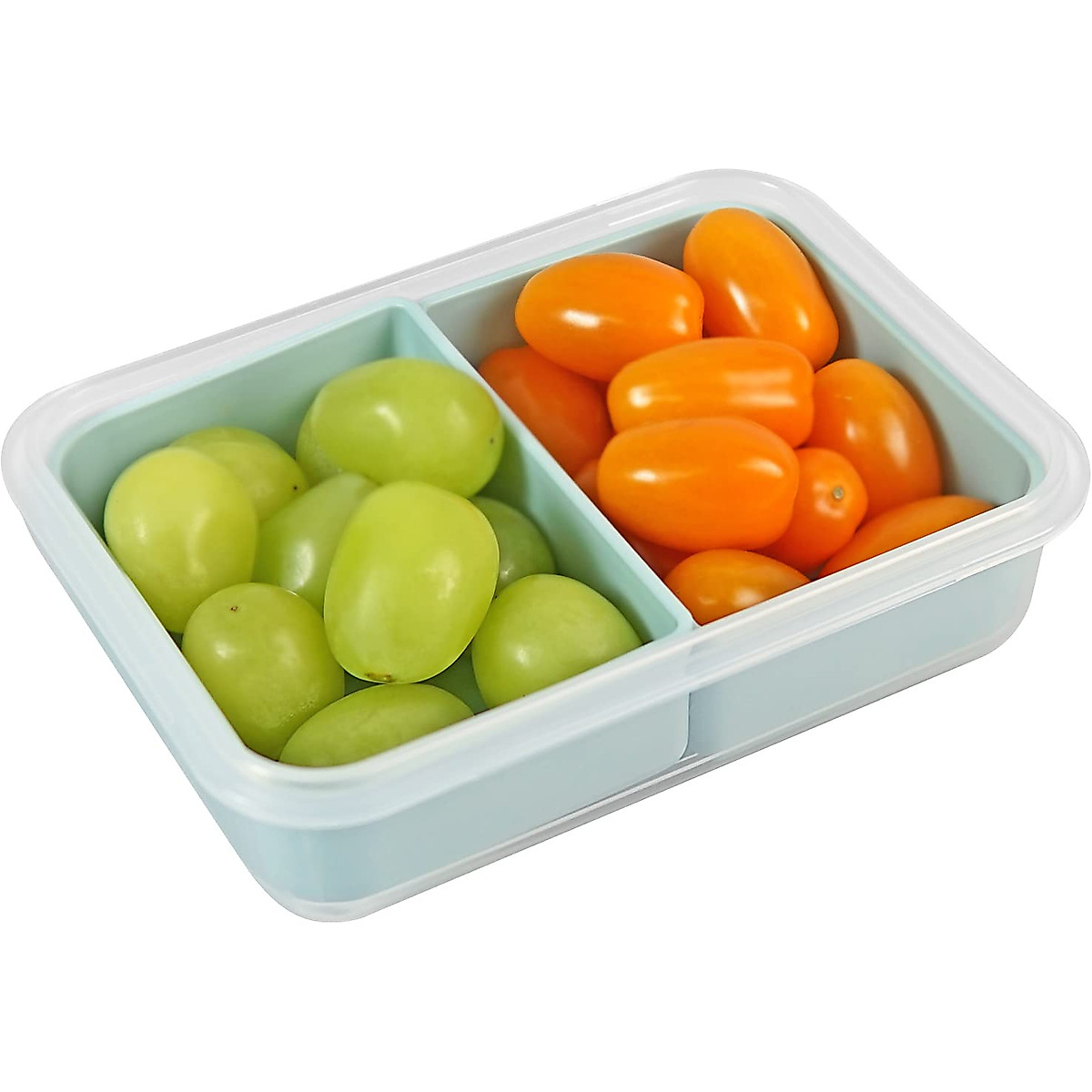 carrotez Food Storage Containers 2 Compartment, Meal Prep Container, Lunch Containers, Portion Control Container, BPA Free, Airtight Lids, Reusable, Snack Containers, 2 Cup (480ml)