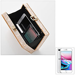 Women Acrylic Clutch Bag for Evening Party Crossbody Shoulder Bag for Special Event with Modern Classic Style Bag (Champagne)