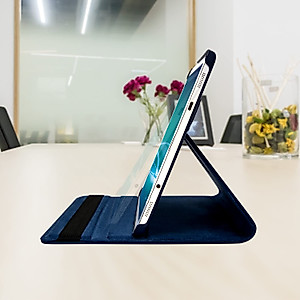 Case for Samsung Galaxy Tab A 9.7 inch 2015 (SM-T550 T555 SM-P550 P555) - 360 Degree Rotating Stand Case Smart Protective Cover,with Stylus Pen,Screen Film (Deep Blue)