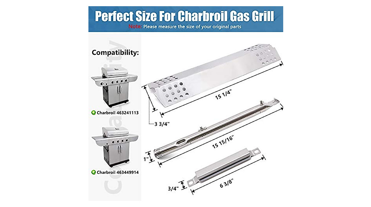 Charbroil 4 Burner Grill Replacement Parts Kit - Stainless Steel ...