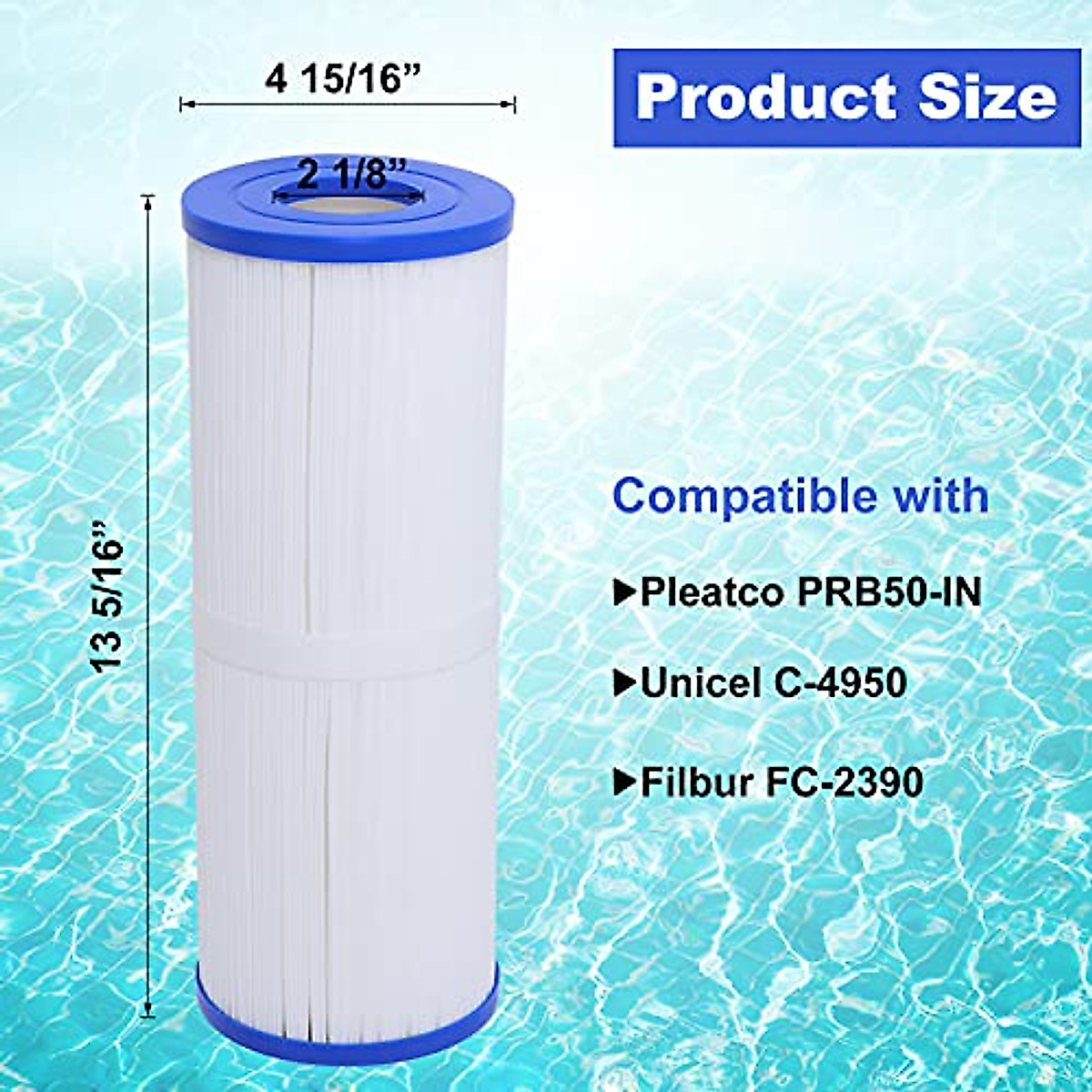 FC-2390 Spa Filter Replacement for Pleatco PRB50-IN Unicel C-4950 Filter, Hot Tub Filters Compatible with Guar-dian 413-212-02, 17-2380, 817-5000 Swimming Pool Filter, 2 Pack