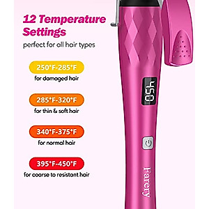 FARERY 3/4 Inch Curling Iron for Defined Curls, Tourmaline Ceramic Curling Iron with Keratin & Argan Oil Infused, Fast Heat Up Hair Curling Wand, Digital Display, Dual Voltage, 60 Min Auto Shut Off