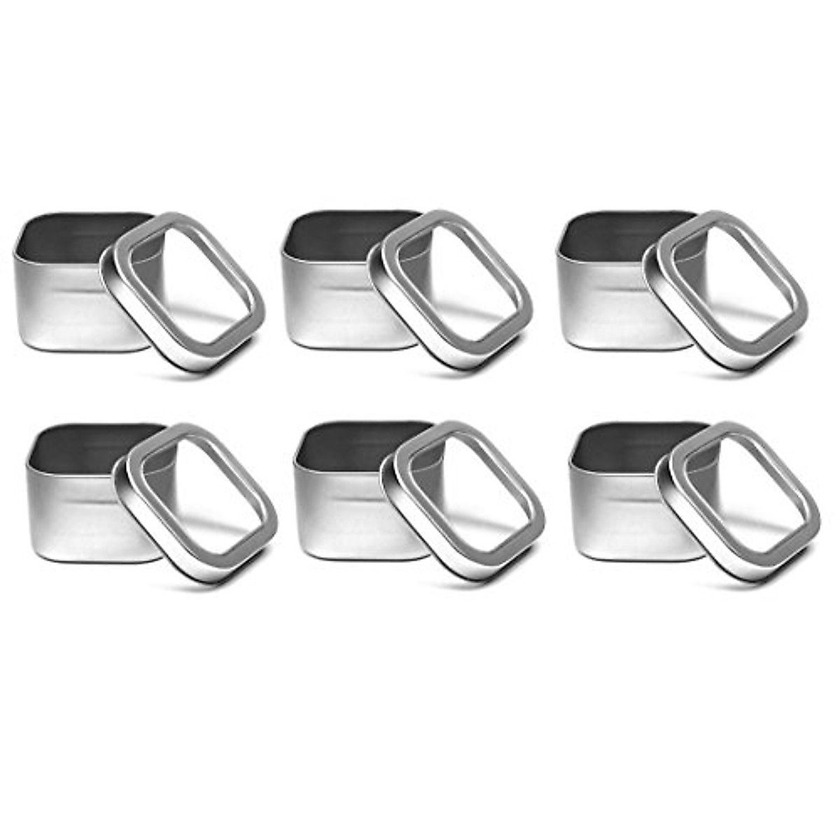 Nakpunar 6 pcs Clear Top Square Tins - 4 oz