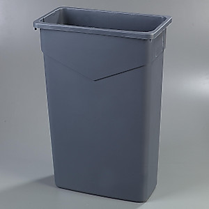 Carlisle FoodService Products 34202323 TrimLine Rectangle Waste Container Trash Can Only, 23 Gallon, Gray