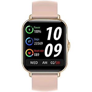 Ryscom Smart Watch for Woman Digital Social Networks Notifications Sports Luxury Casual Sports Call Bluetooth Calls Bluetooth goldesn Pink Notifications