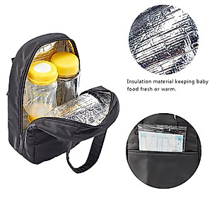 Breast pump bag with Cooler Layer, 3pcs Diaper Bag Baby Cooler & Wet Dry Bag Pouch Set - Grey Color Diaper Bag Cooler Backpack Convenient for Mother to Working and outdoor
