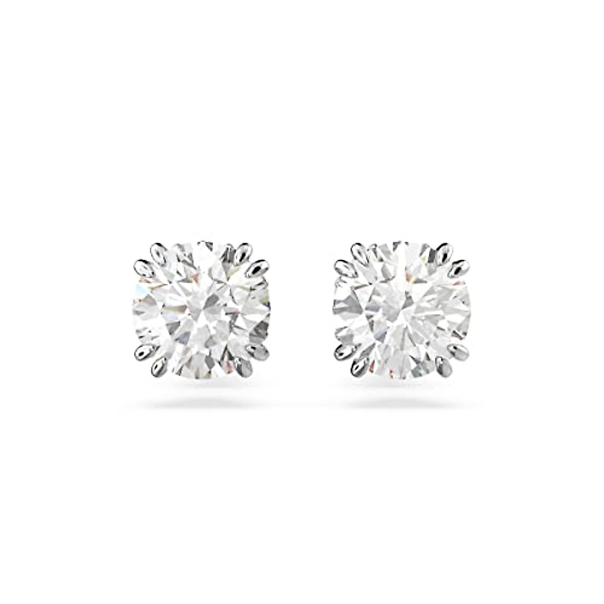 SWAROVSKI Constella Pierced Stud Earrings, White Crystals on a Rhodium Finish Setting, Part of the Constella Collection
