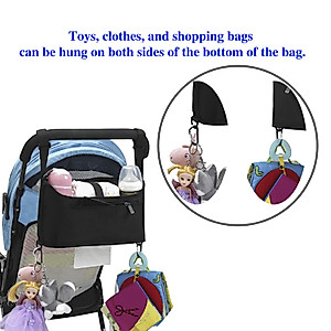 Universal baby stroller storage bag, 2 hooks, latest style，exclusive design, baby stroller, extra storage space, easy to install, storage bag (bag)