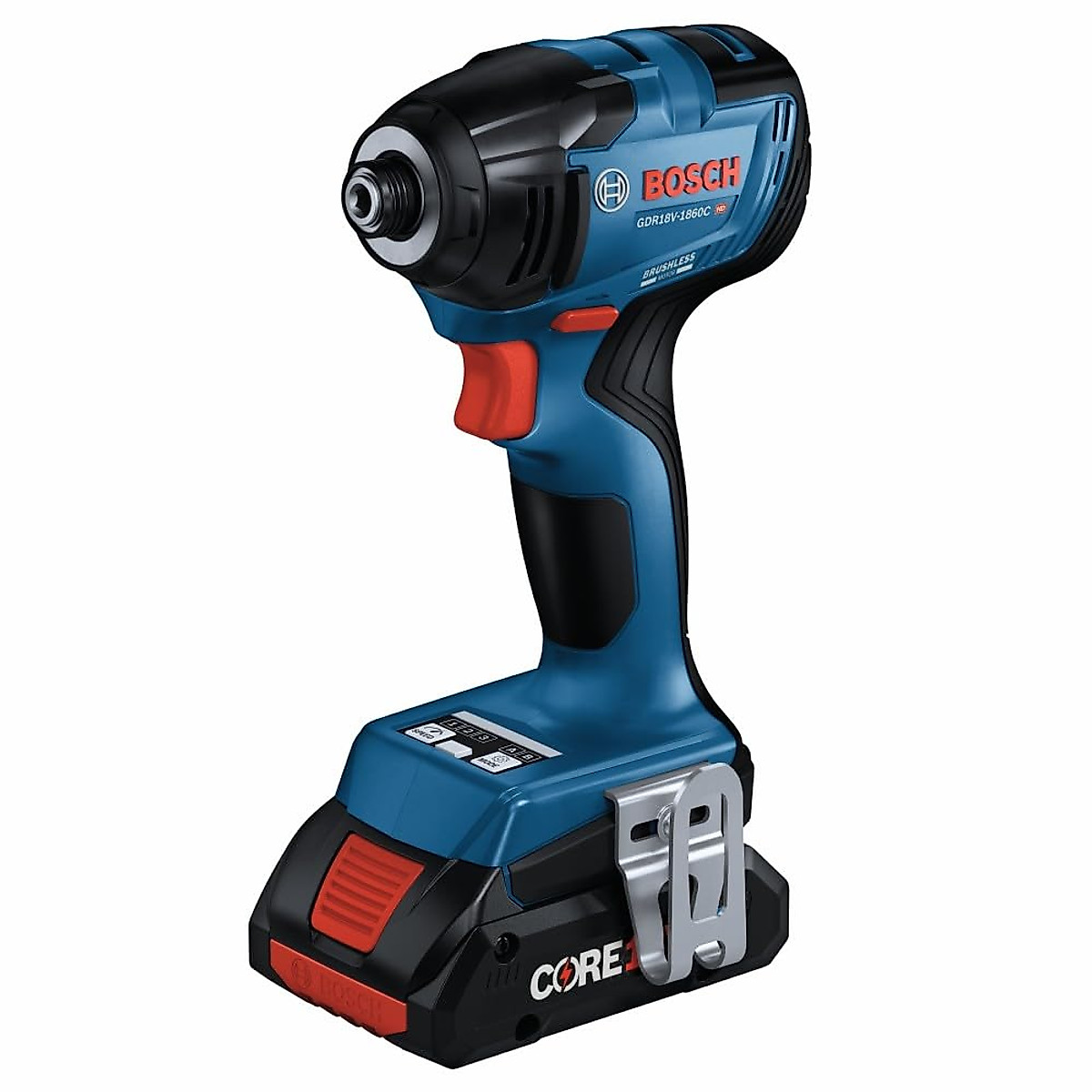 BOSCH GDR18V-1860CB25 18V Connected-Ready 1/4 In. Hex Impact Driver Kit with (2) CORE18V® 4 Ah Advanced Power Batteries and (1) Connectivity Module