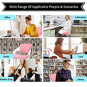 BOJUZIJA Drafting Tall Office Standing Computer Desk Chair with Foot Rest- Lumbar Support& Waist Support Function for Office &Home (Pink)