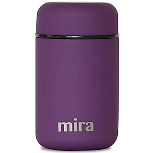 MIRA Lunch, Food Jar - Vacuum Insulated Stainless Steel Lunch Thermos - 13.5 oz - Purple