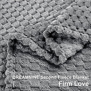 DREAMNINE Extra Large Soft Plush Fleece Bed Blanket King Size 90" x 108", Luxury Shaggy Lightweight 3D Patterned Velvet Flannel Blanket for Bedroom, Solid Gray Warm Lap Blanket for Winter Autumn, Grey