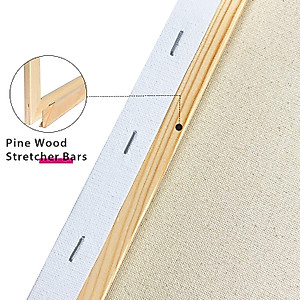 PHOENIX Watercolor Stretched Canvases, 16x20 Inch/4 Pack - 8 Oz, 3/4 Inch Profile, 100% Cotton Triple Primed White Blank Canvases for Watercolor, Acrylic, Gouache, Tempera, Crafts & Pouring Art