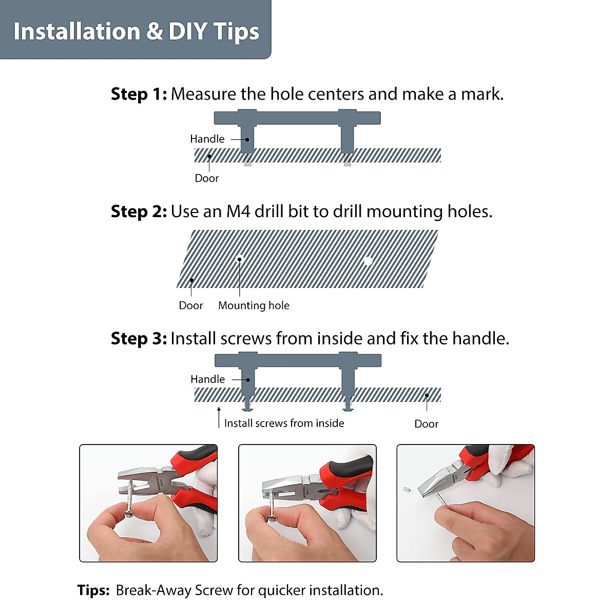 goldenwarm 10 Pack Cabinet Handles Matte Black Cabinet Pulls 3 Inch Hole Center Drawer Pulls Modern Bar Dresser Handles for Bathroom Kitchen Bedroom, Zinc Alloy