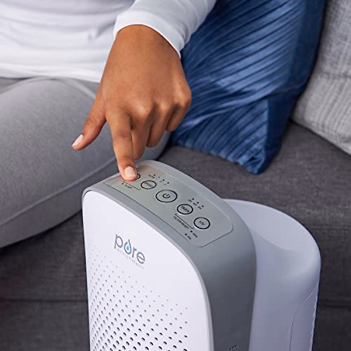 Pure Enrichment ENERGY STAR-Rated True HEPA Elite Air Purifier with Smart Air Quality Monitor for Large Rooms