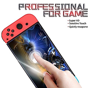 Nintendo Switch Screen Protector, LINNO Eyes Care Anti UV,Anti blue light tempered glass Protection film for Nintendo 2017 Profession For game Super HD Anti Fingerprint, scratch resistance(2-PACK)