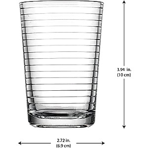 Palais Glassware Striped Collection; Striped Clear Glass Set