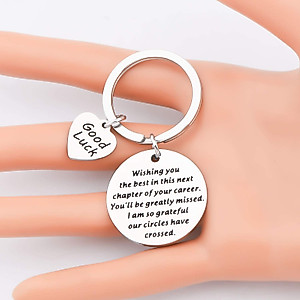 WSNANG New Job Gift Wishing You The Best in This Next Chapter of Your Career Keychain Good Luck Colleagues Goodbye Gift New Beginnings Gift (Wishing You KC)