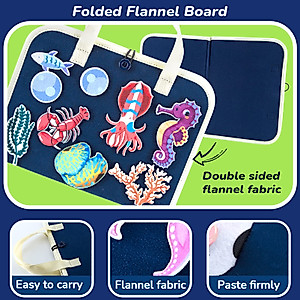 Craftstory Ocean Animals Travel Felt Board for Toddlers Preschool Learning Activities 32 Pieces Sea Sensory Board Toys for Classroom Arts and Crafts