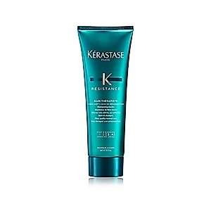 Kerastase Resistance Bain Therapiste Shampoo | Repairing Gel Shampoo | Soothing Texture for Itchy Scalp | Heat Protectant | With Protein for Weak Hair | For Over-Processed and Damaged Hair | 8.5 Fl Oz