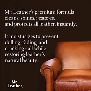 Mr. Leather Cleaner and Conditioner - Leather Conditioner to Shine & Protect – Leather Protector Liquid – Use as Sofa Cleaner, Boot Cleaner, or Furniture Cleaner (8 oz)