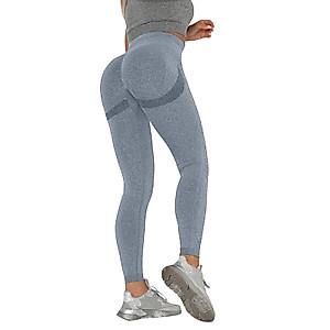 Bblulu Women's Butt Lift Seamless Leggings Tummy Control Compression Yoga Pants Running Sport Tights 4 Way Stretch Leggings