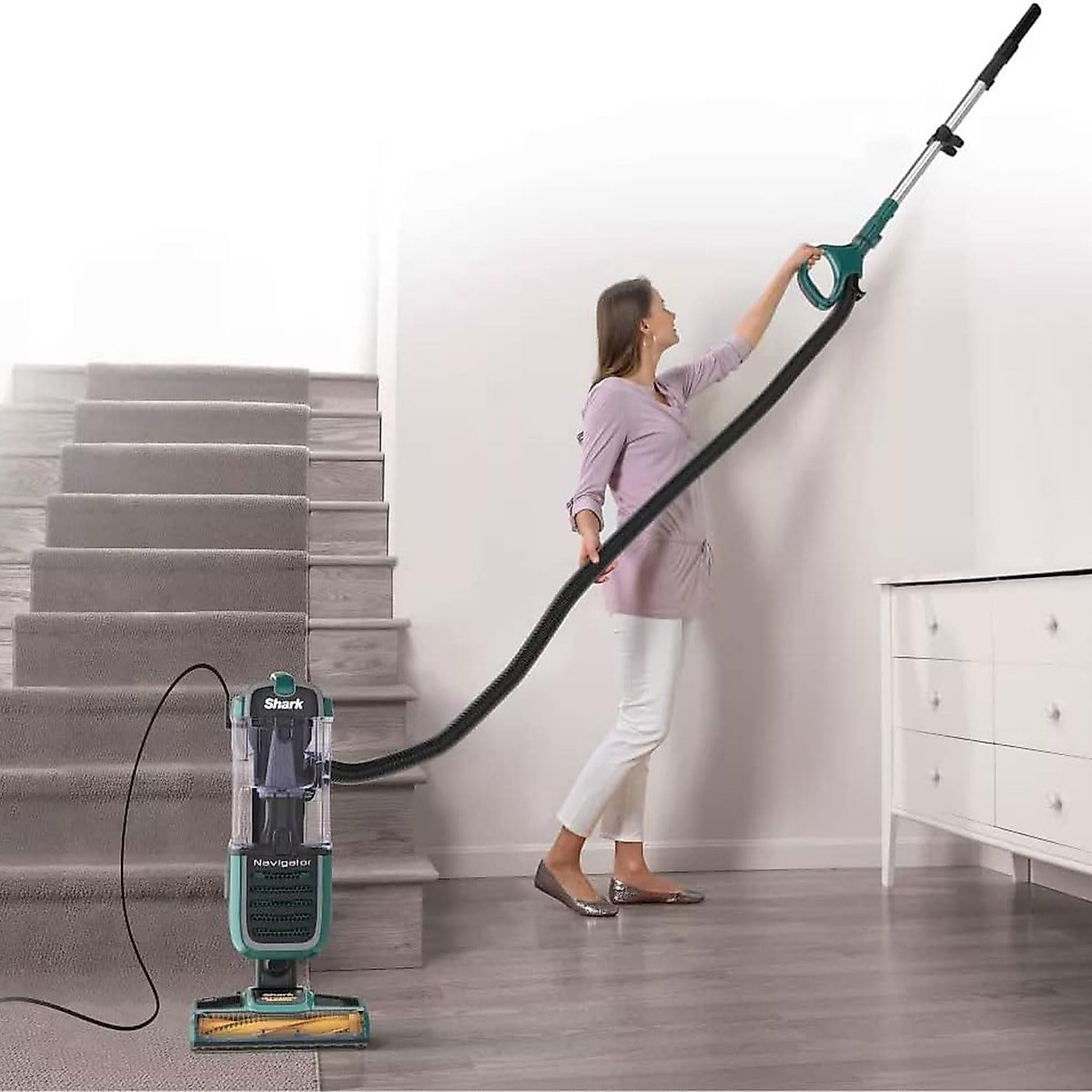 SHARK ZU51 Navigator Swivel Pro Pet Upright Vacuum with Self-Cleaning Brushroll, Green (Renewed)