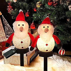 lack Solar LED Lawn Light ,Christmas Snowman Decorative Light Waterproof Outdoor LED Solar Powered Light for Home Garden Yard Patio