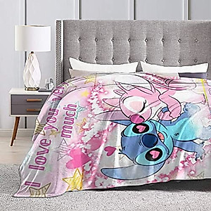 MANMAT Cartoon Throw Blanket Lightweight Cozy Couch Bed Super Soft and Warm Flannel Fleece Microfiber Throws Blankets for All Seasons 50''x40''
