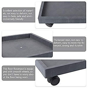 Holibanna Plant Stroller Plant Caddy Plant Caddy Movable Flower Pot Stand Square Flower Pot Mover Plastic Planter Pallet Dolly Caster with Wheels for Indoor Outdoor Resin Plant Pots Tray Food Tray