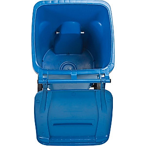 Global Industrial Mobile Heavy Duty Trash Container, 65 Gallon, Blue