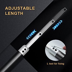 Carbide Lathe Tools, Wood Lathe Tools with Removable Handle, 【Latest Upgraded】Turning Tool with Adjustable Connector including Swan Neck Hollower, Rougher, Finisher(Alloy Tool Set) Black