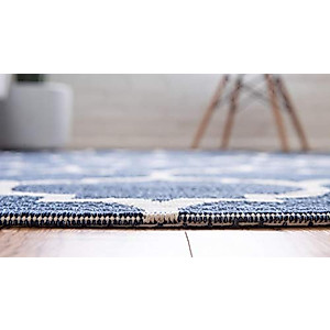 Rugs.com Georgia Collection Rug – 7' x 10' Navy Blue Flatweave Rug Perfect for Living Rooms, Large Dining Rooms, Open Floorplans