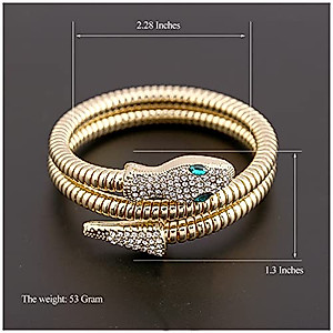 HAHA&TOTO Trendy Snake Bracelet Statement Bangle for Women Girls Rhinestones Animal Chunky Bangle Party Prom Halloween Jewelry