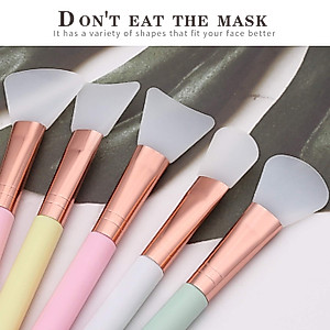 Elisel 5pcs Silicone Face Mask Brushes Flexible Facial Mud Mask Applicator Brush for Applying Facial Mask,Sleeping Mask, clay mask,Body Lotion Mask Beauty Tools Makeup Brushes Applicator (Style 1)
