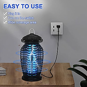 Bug Zapper, Electric Mosquito Zapper Outdoor, Insect Zapper Fly Traps Mosquito Killer Lamp for Home Patio