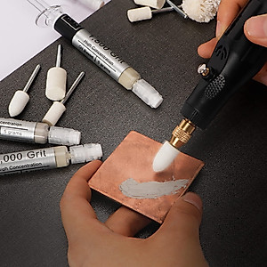 Tryuunion 40 Pcs Diamond Paste Polishing Kit with 32 Grinding Buffing Bits, 8 Oil Based Lapping Compound 1,500- Ultra Fine 120,000 Grit with Box for Metal/Coin/Stone/Jewelry/Ring Polishing